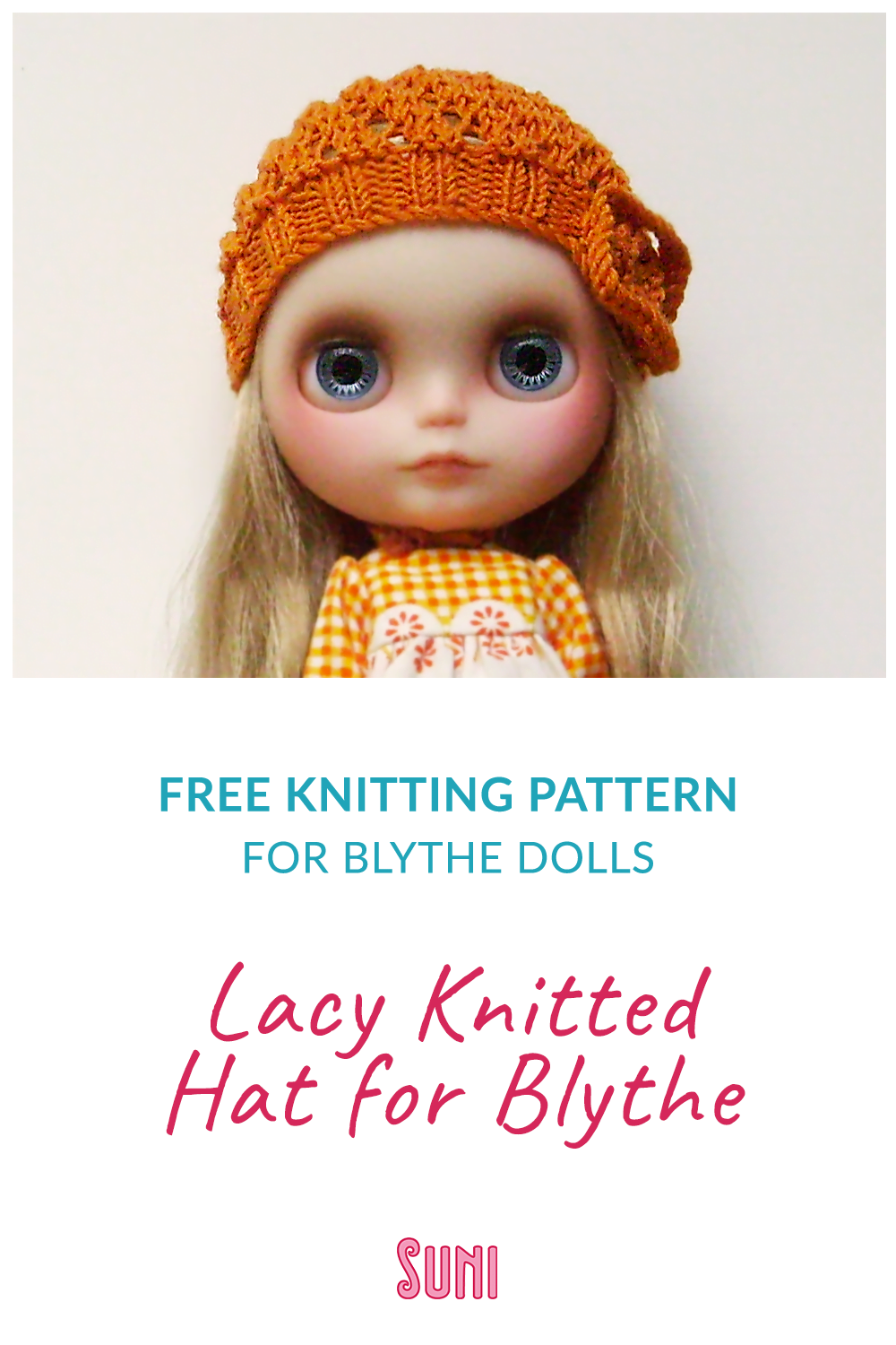 Lacy Knitted Hat for Blythe dolls - Free pattern - Suni Doll