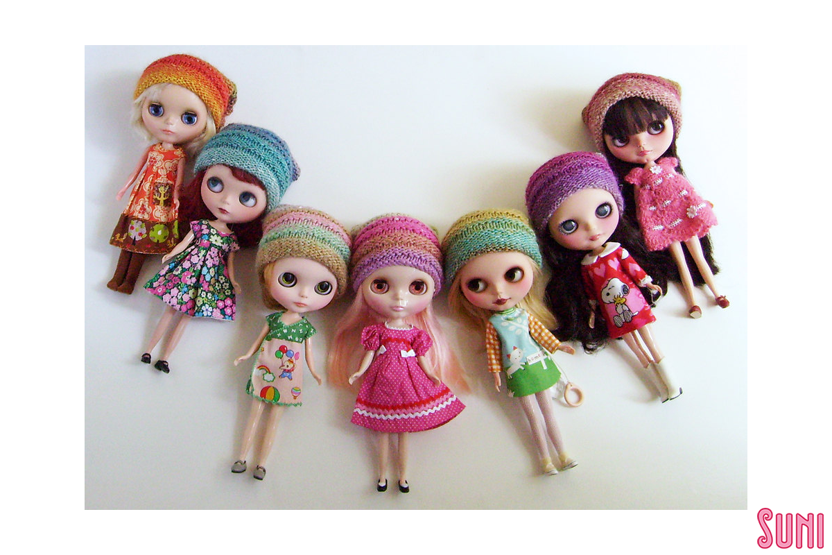 Forest Elf Blythe doll hat - free knitting pattern - Suni Doll