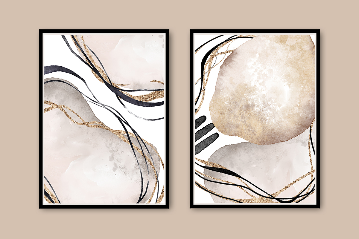 Modern Abstract Dollhouse Wall Art - Free Printables - Suni Doll