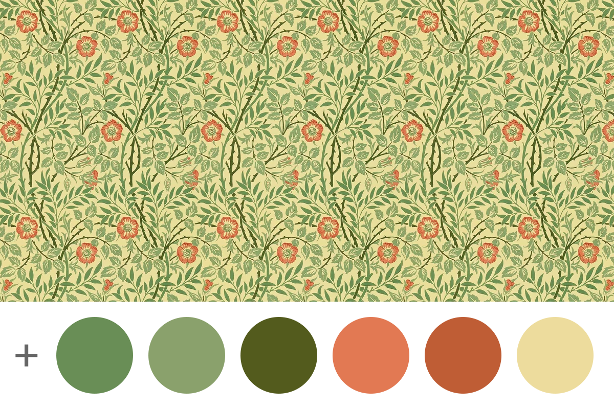 Miniature William Morris Wallpaper - Free Dollhouse Printables